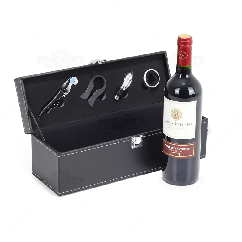 Kit Vinho 4 peças Personalizado - GKV74 - Kit Vinho | Redd Brindes